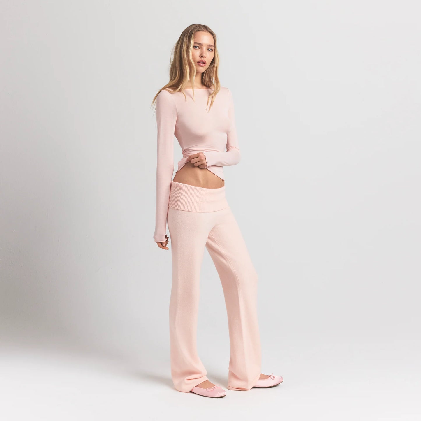 SHEER MODAL LONG SLEEVE BOATNECK TOP | PRIMROSE | SKIMS MÉXICO