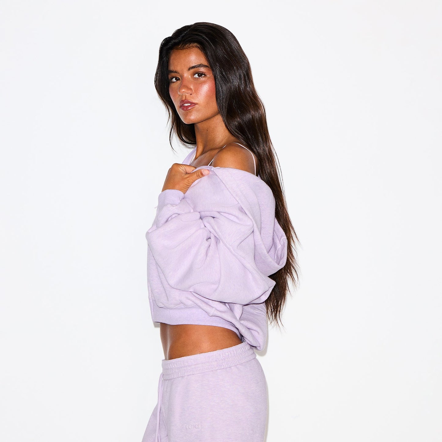 COTTON FLEECE CLASSIC ZIP UP HOODIE | PURPLE HEATHER | SKIMS MÉXICO